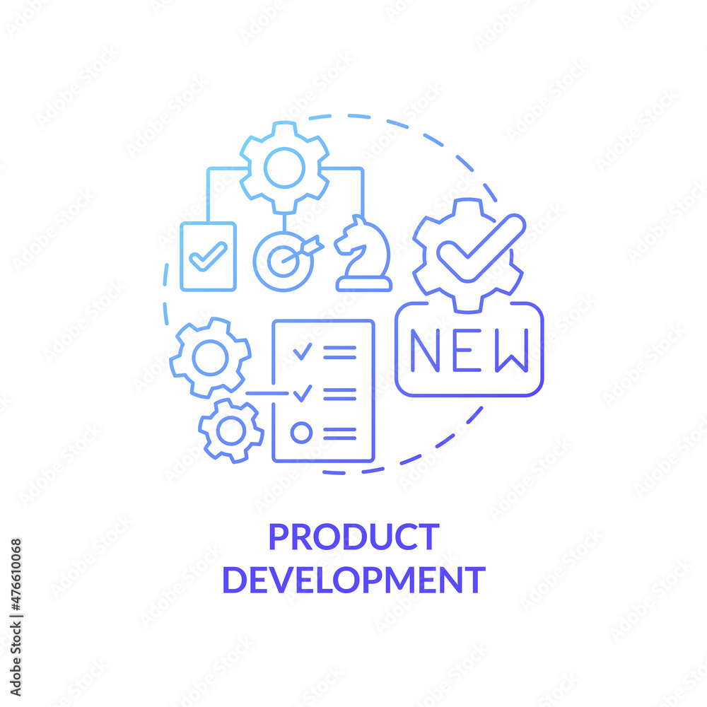 Product development blue gradient concept icon. Highly detailed model ...
