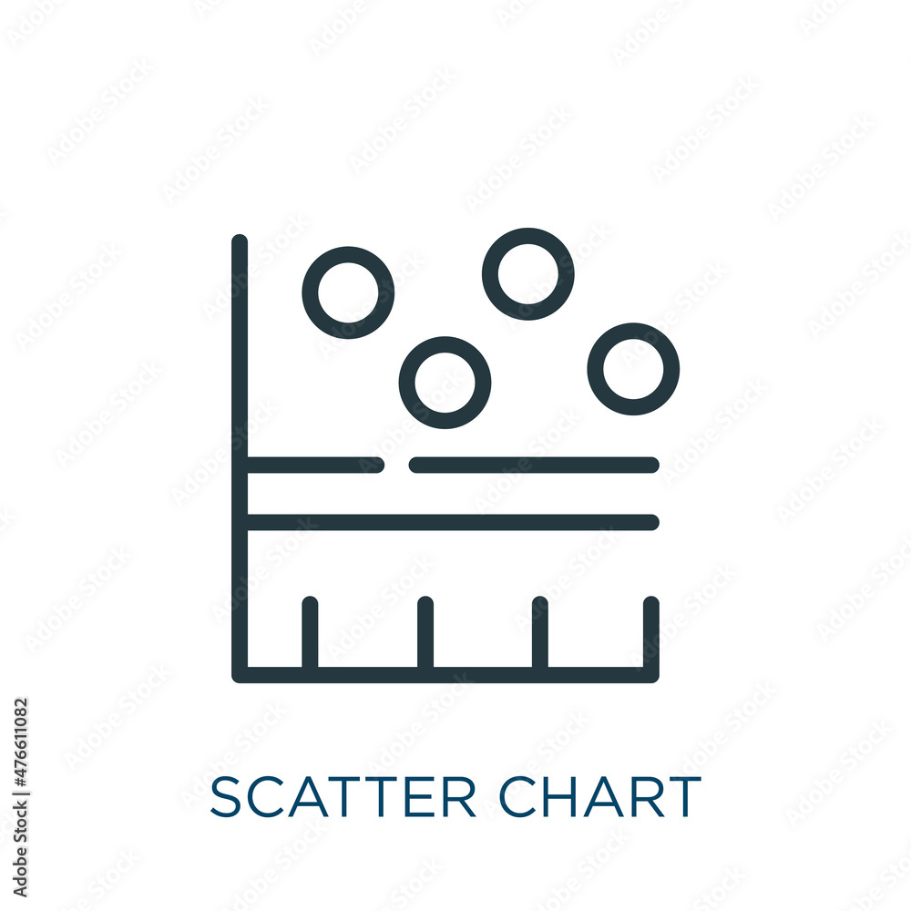scatter chart thin line icon. graph, chart linear icons from business ...