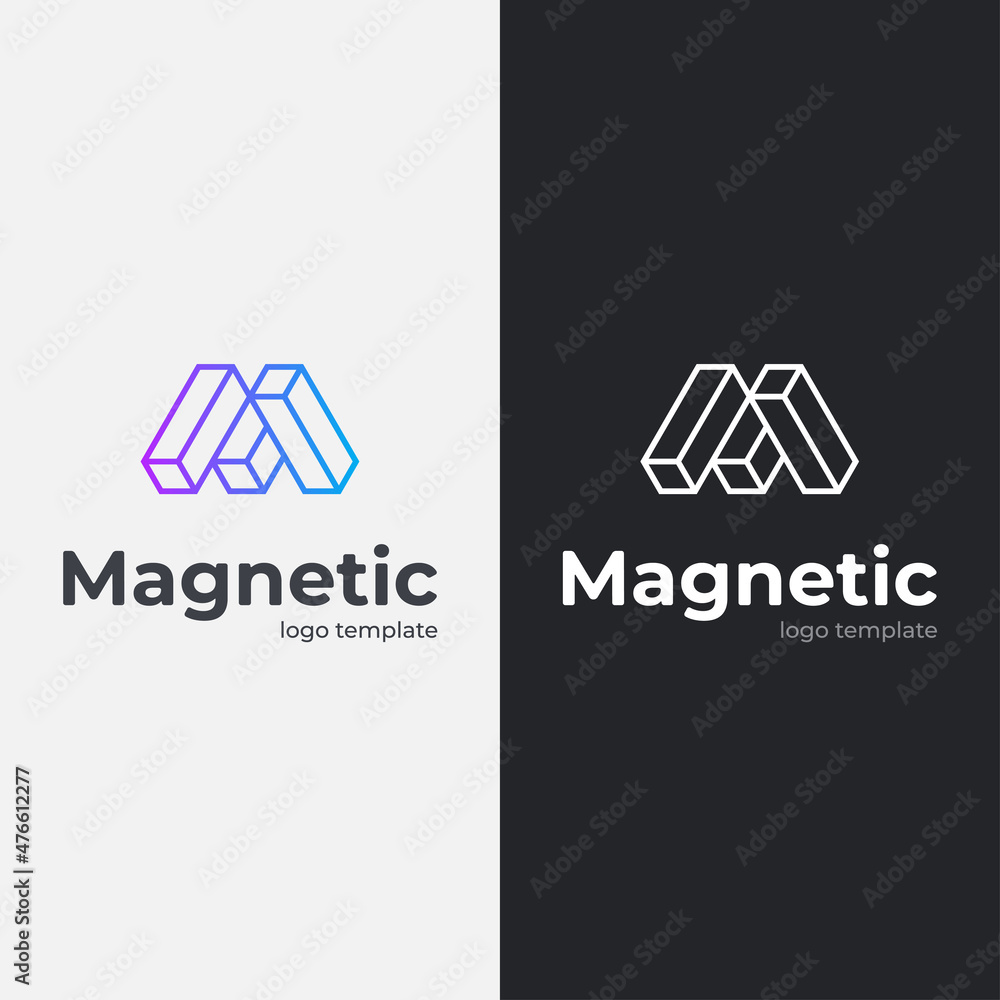 Letter M minimal logo design. Vector illustration. Stock Vector | Adobe ...