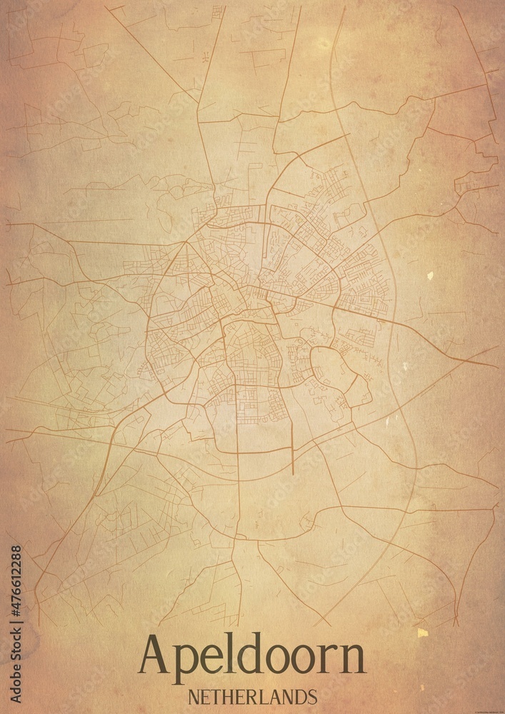Vintage map of Apeldoorn Netherlands. Stock Photo | Adobe Stock