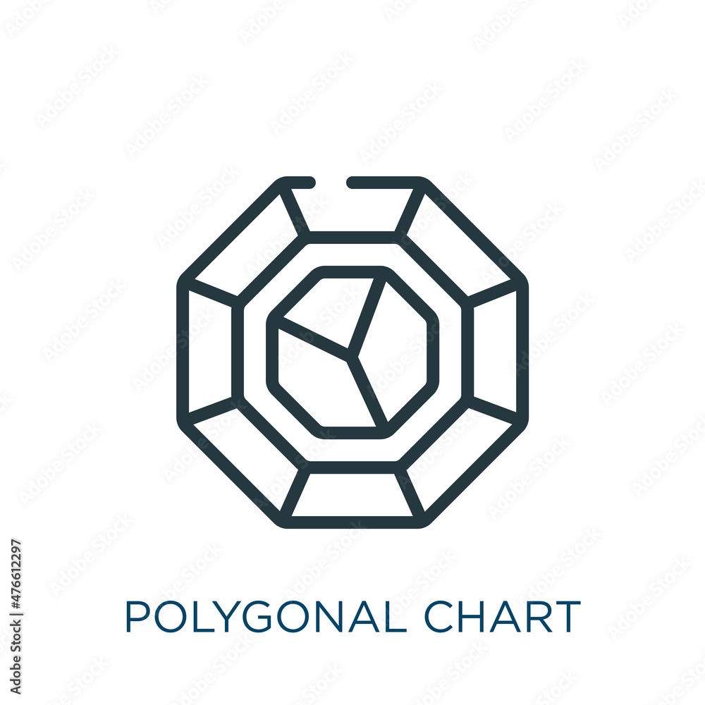 polygonal chart thin line icon. data, business linear icons from ...
