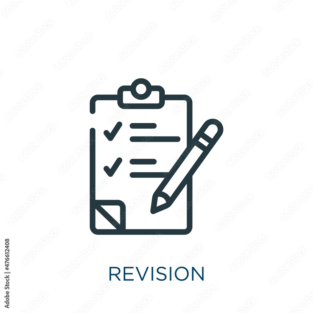 Vetor de revision thin line icon. revise, loop linear icons from ...