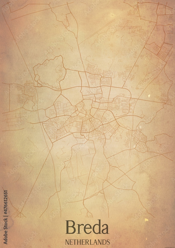 Vintage map of Breda Netherlands. Stock Photo | Adobe Stock