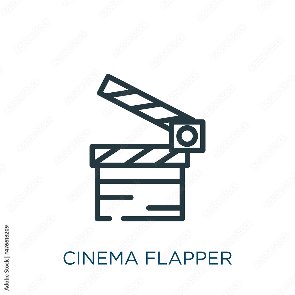 cinema flapper thin line icon. video, flapper linear icons from cinema ...
