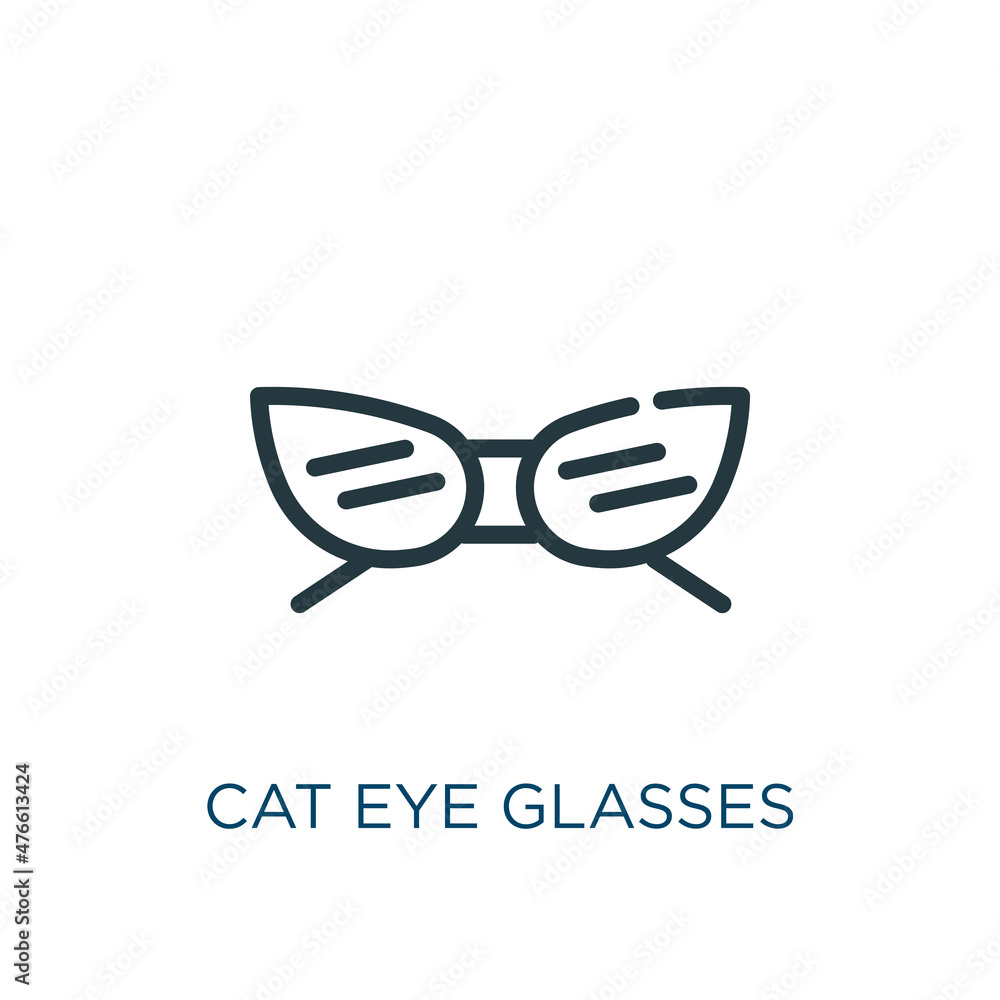cat eye glasses thin line icon. eye, eyesight linear icons from clothes ...