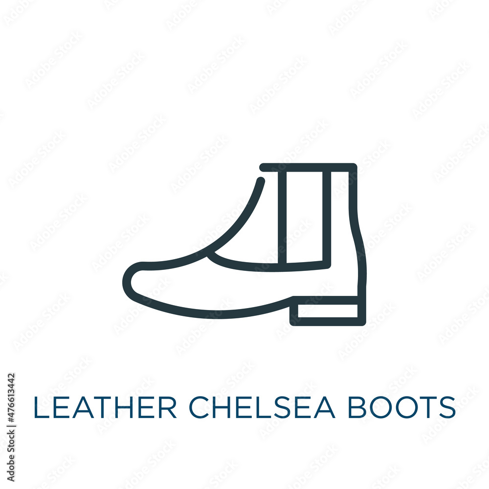 leather chelsea boots thin line icon. chelsea, slippers linear icons ...