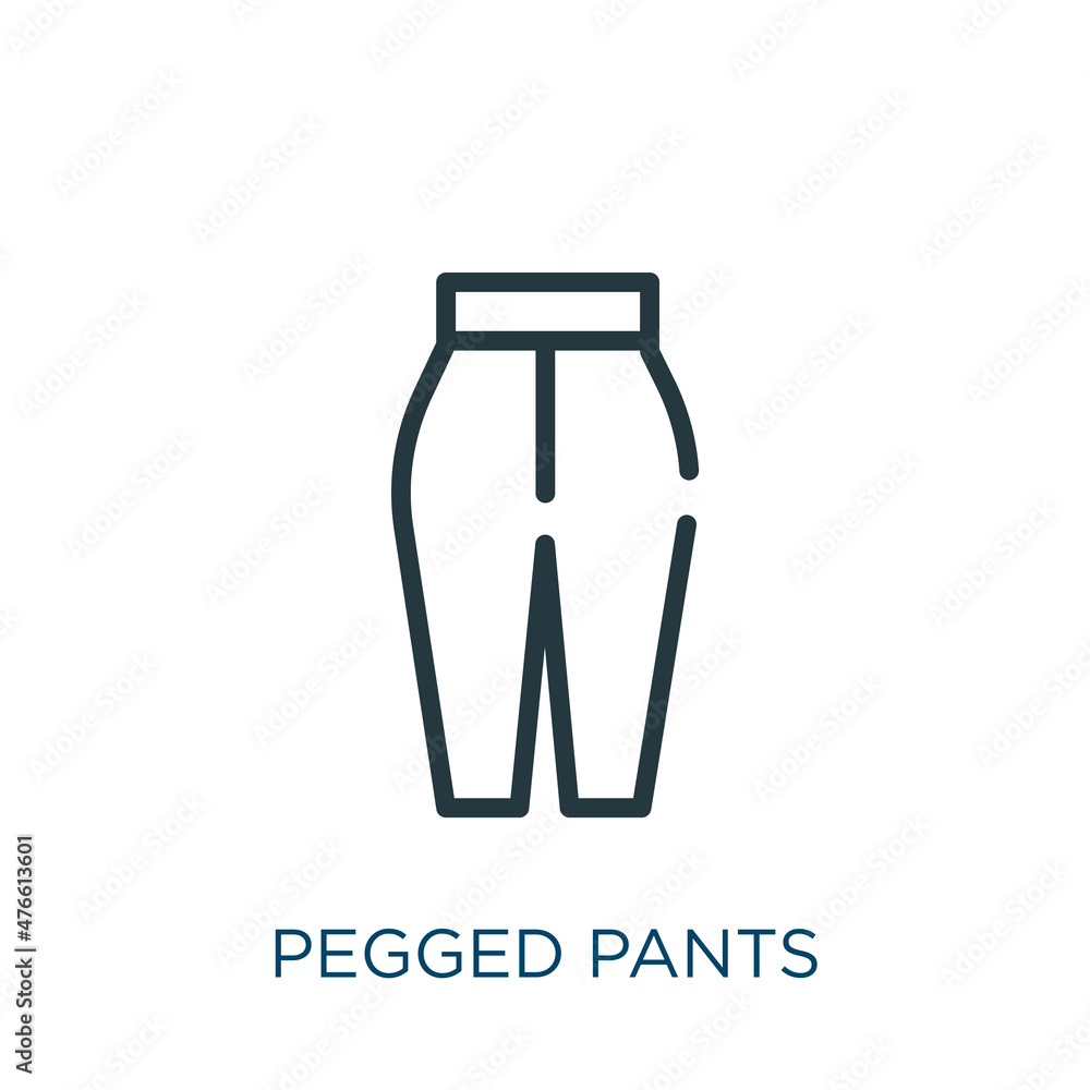 pegged pants thin line icon. pants, peg linear icons from clothes ...
