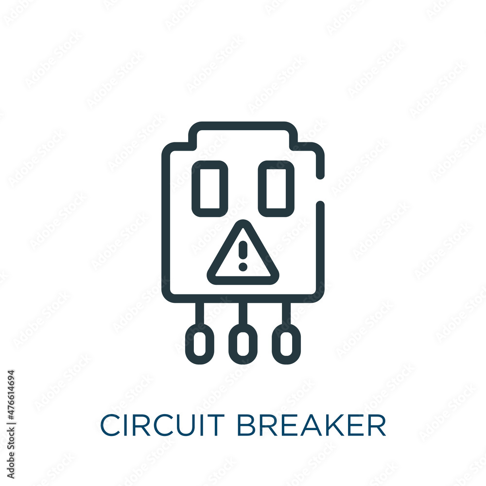 circuit breaker thin line icon. electric, switch linear icons from ...