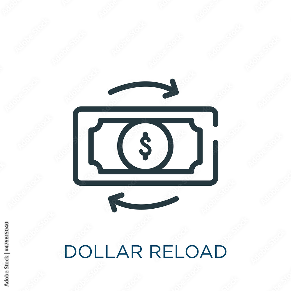 dollar reload thin line icon. dollar, business linear icons from ...