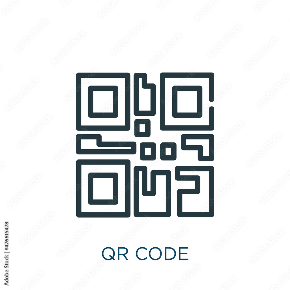 qr code thin line icon. data, code linear icons from delivery and ...
