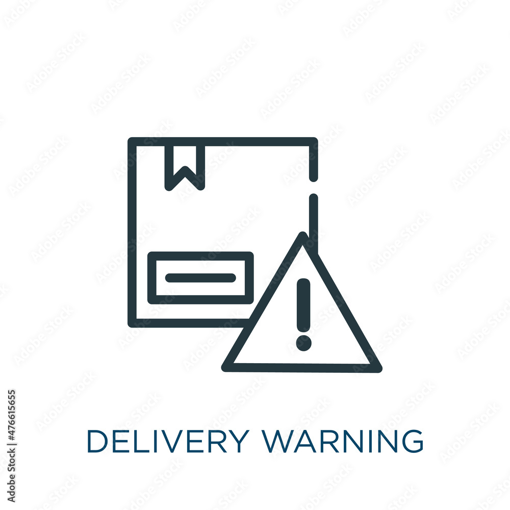delivery warning thin line icon. warning, container linear icons from ...