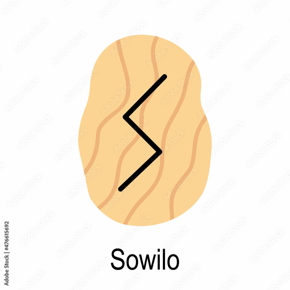 Vetor de Old rune Sowilo, ancient Scandinavian alphabet vector ...