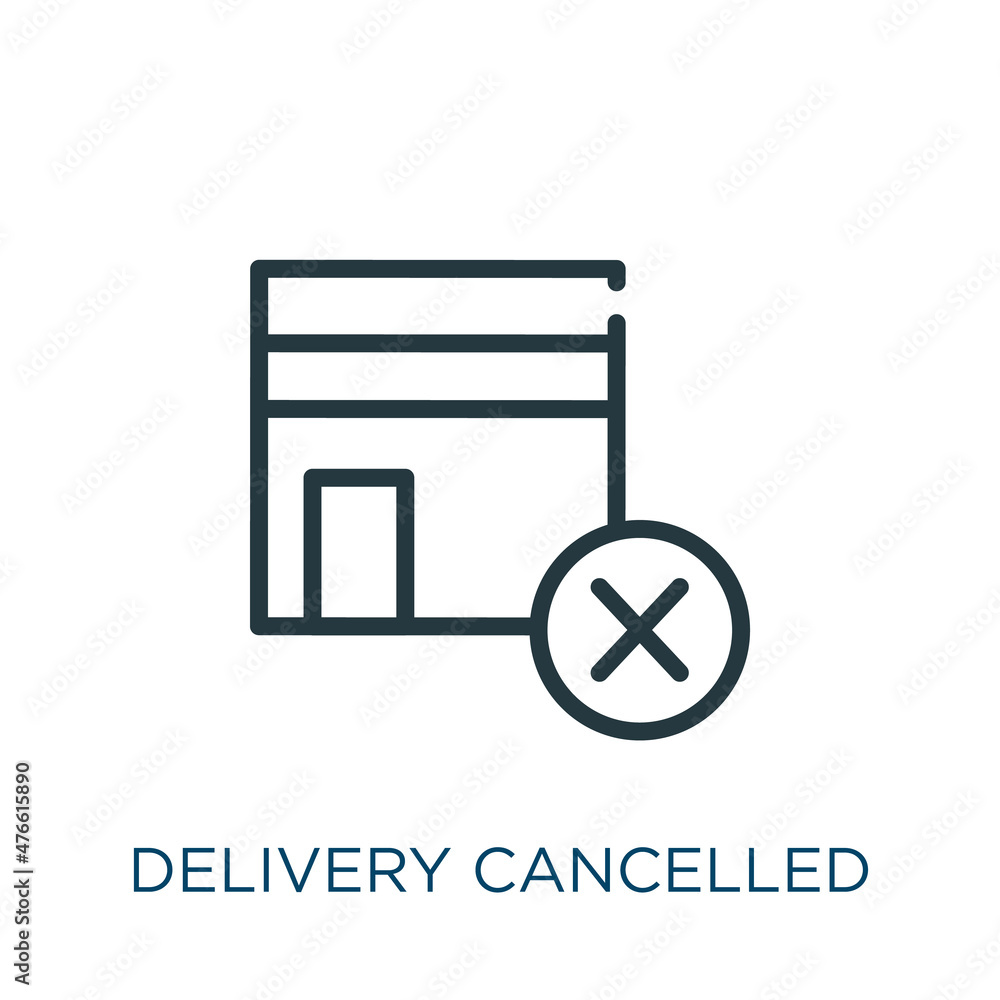 delivery cancelled thin line icon. business, simple linear icons from ...