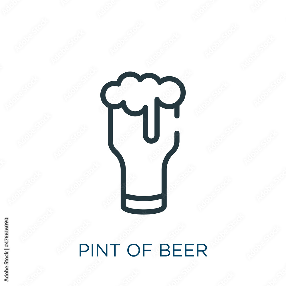pint of beer thin line icon. bar, alcohol linear icons from drinks ...