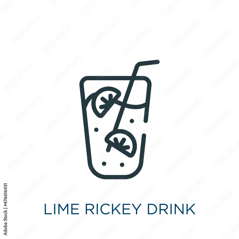 lime rickey drink thin line icon. cold, glass linear icons from drinks ...