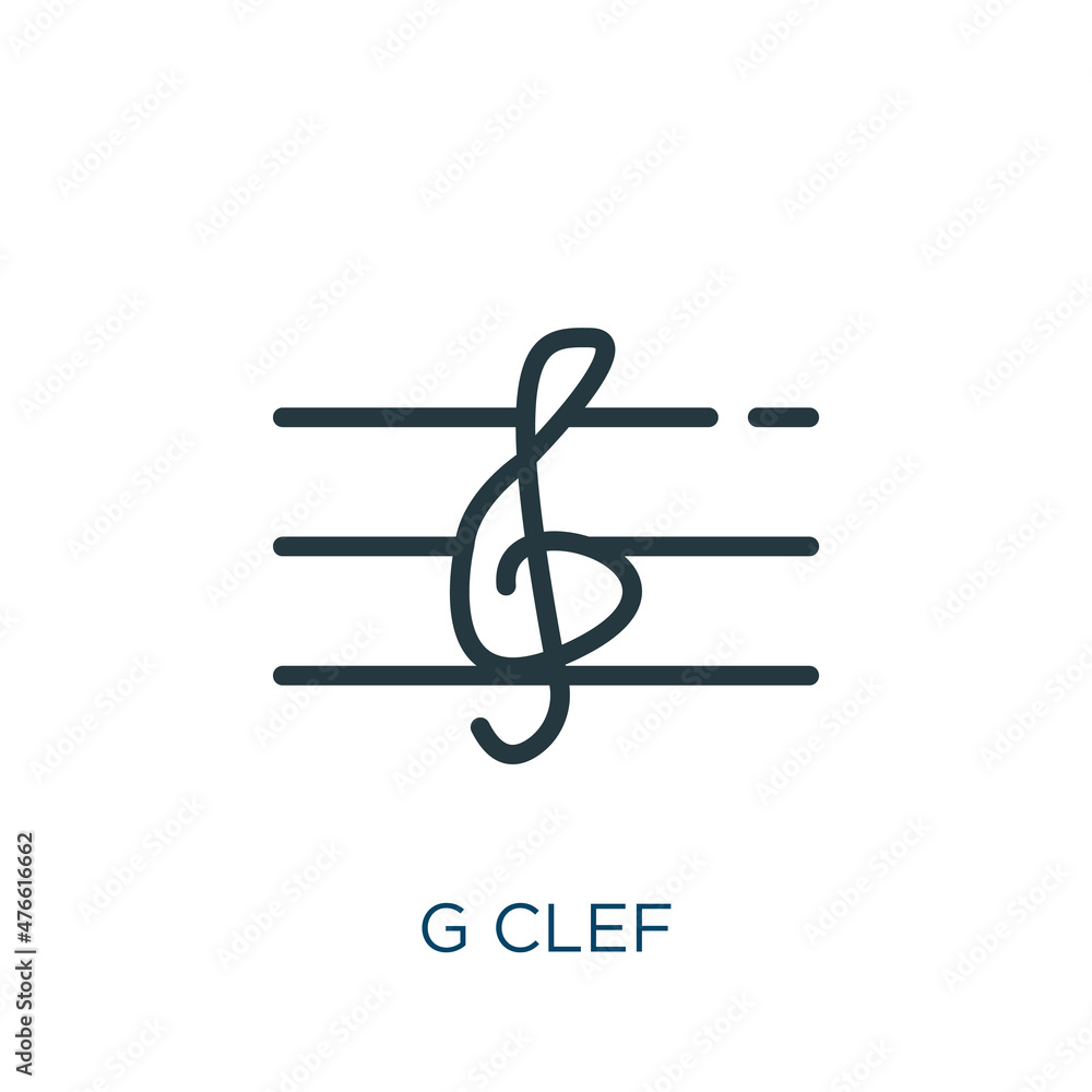 g clef thin line icon. music, g-clef linear icons from entertainment ...
