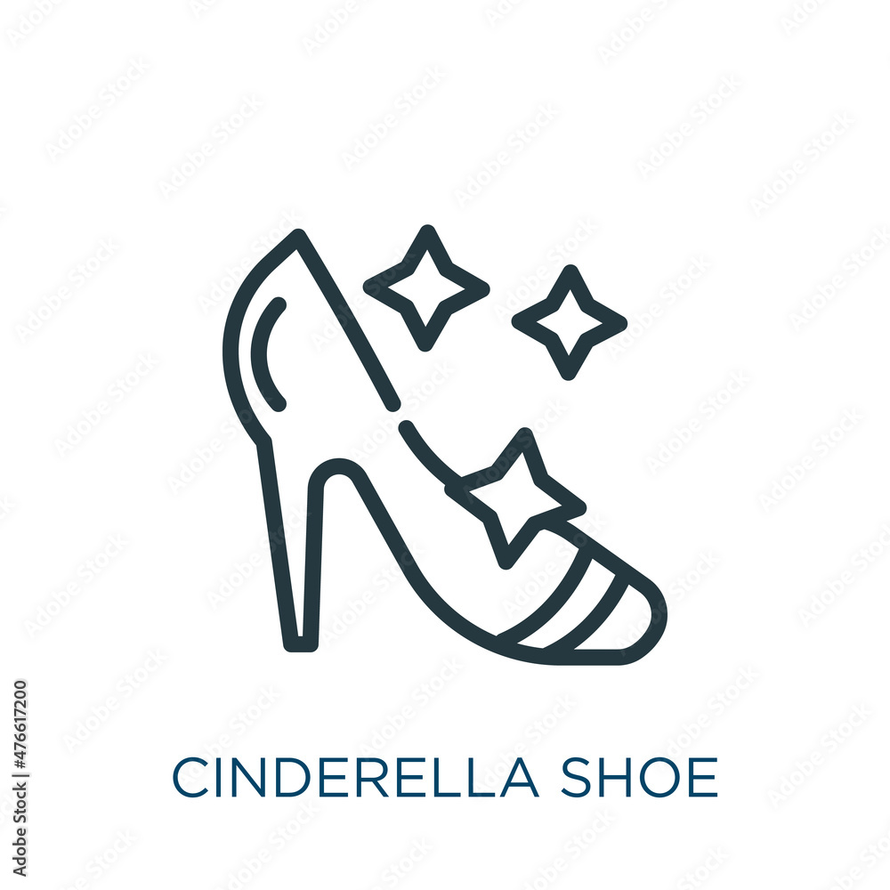 cinderella shoe thin line icon. cinderella, clothing linear icons from ...