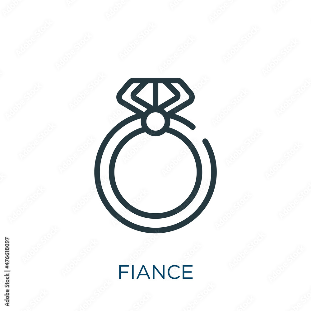 fiance thin line icon. bride, gift linear icons from fashion concept ...