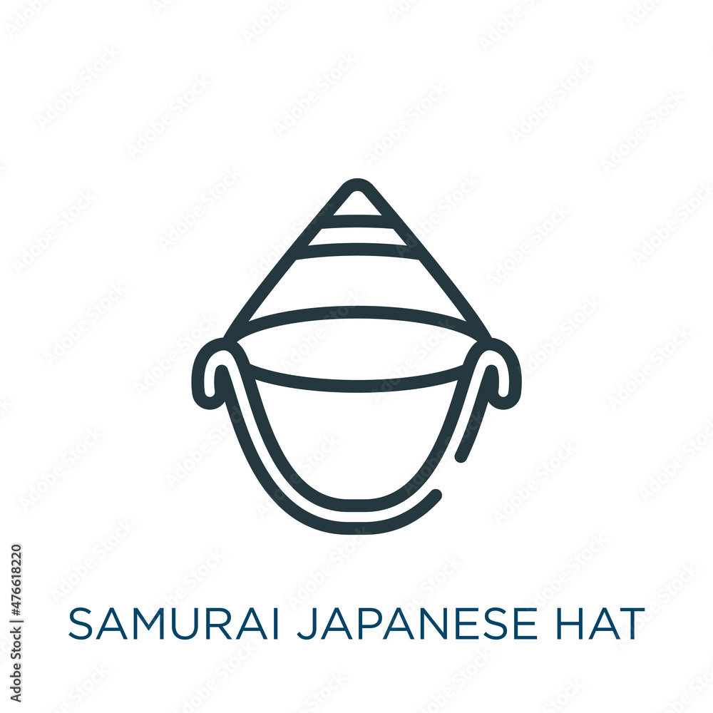 samurai japanese hat thin line icon. japan, samurai linear icons from ...