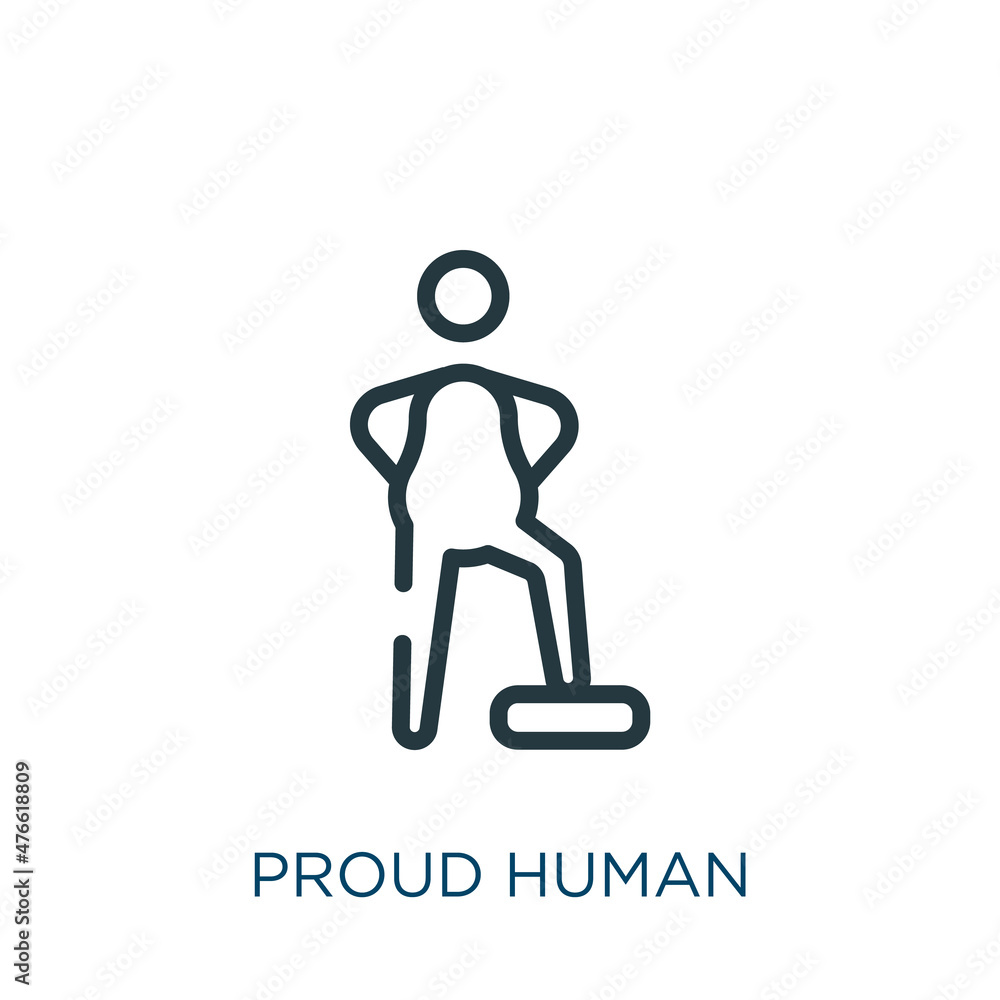 proud human thin line icon. proud, love linear icons from feelings ...
