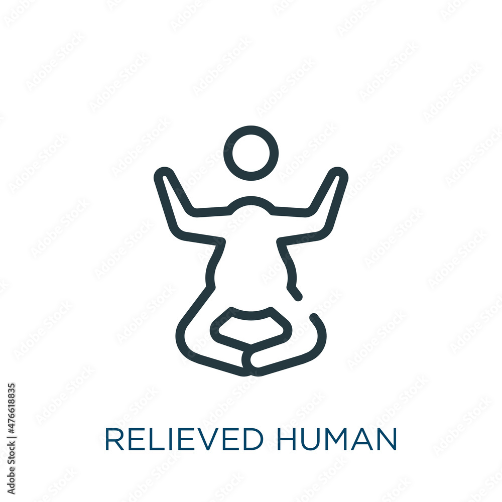 relieved human thin line icon. female, relieve linear icons from ...