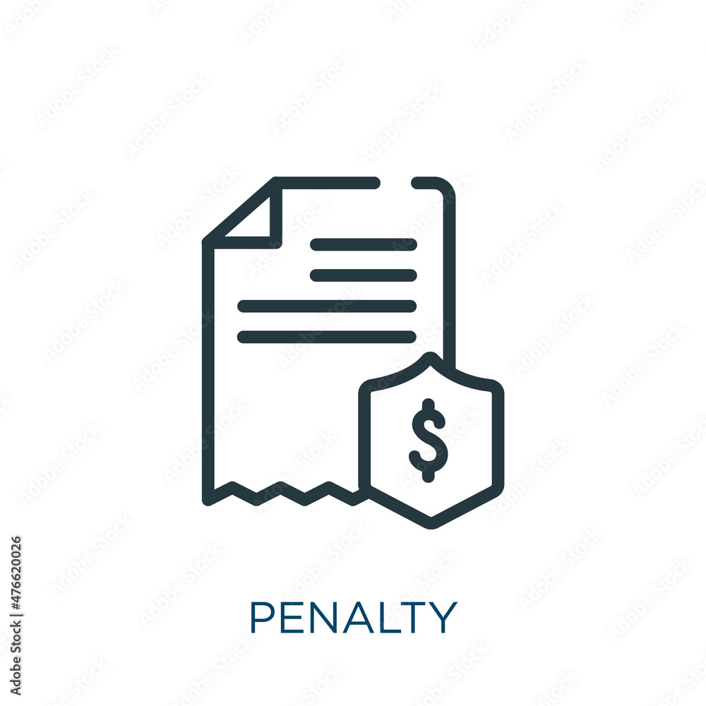 penalty thin line icon. competition, stadium linear icons from gdpr ...