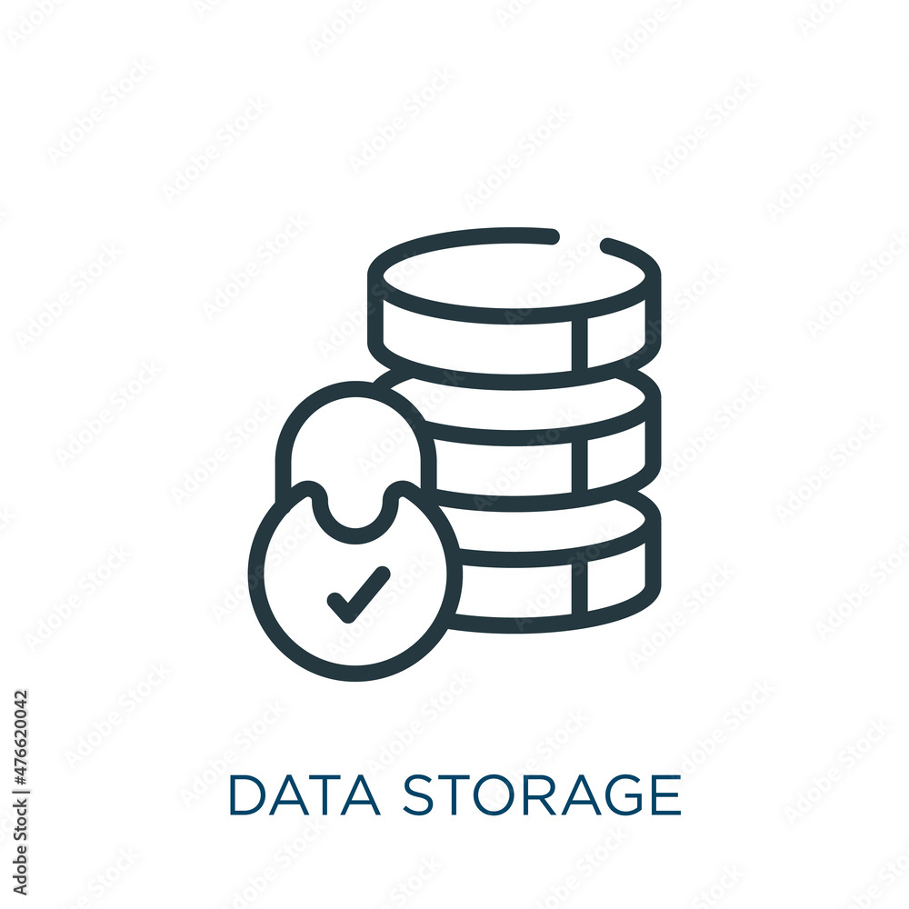 data storage thin line icon. data, device linear icons from gdpr ...