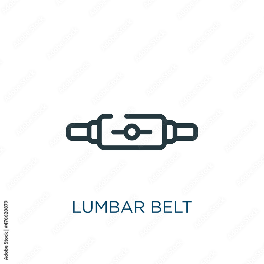 lumbar belt thin line icon. medical, orthopedic linear icons from gym ...