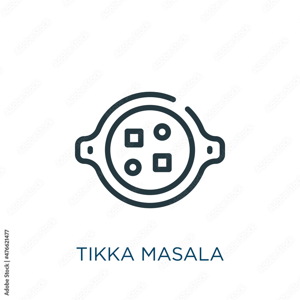 tikka masala thin line icon. india, indian linear icons from india ...