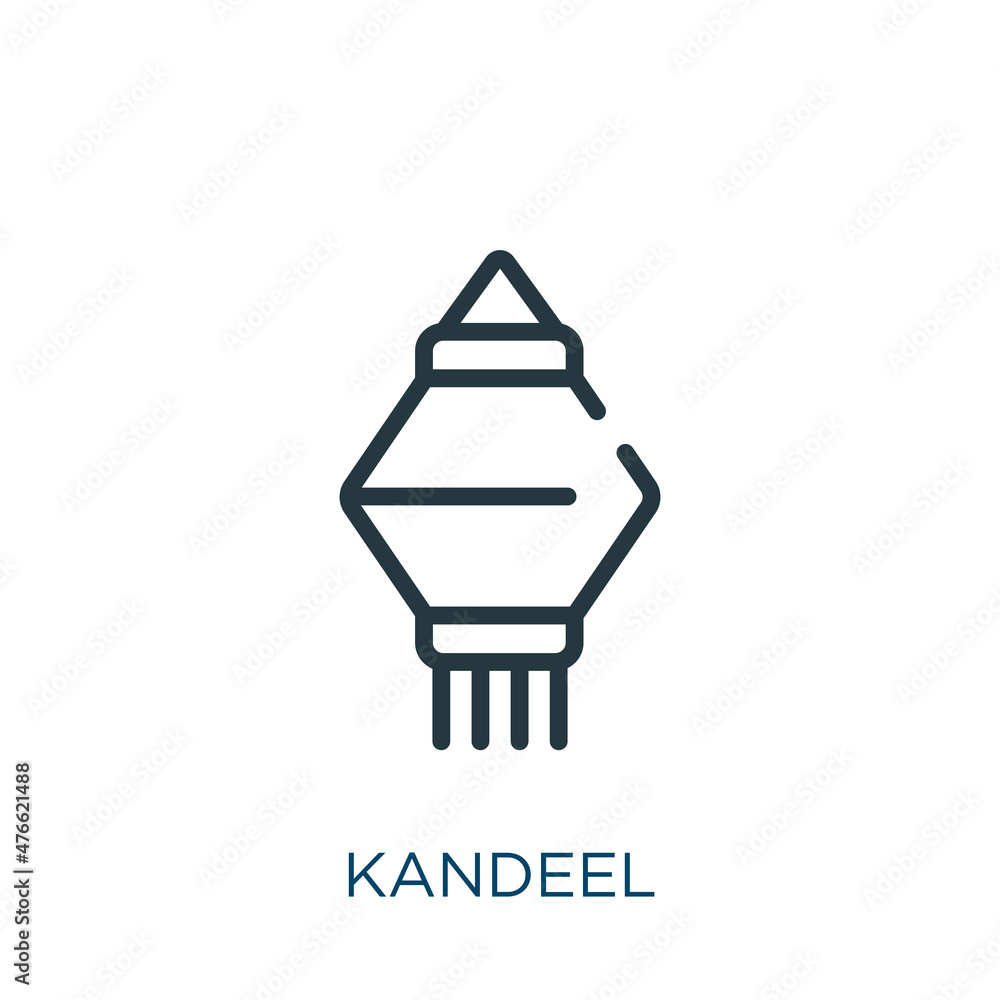 kandeel thin line icon. india, bright linear icons from india concept ...
