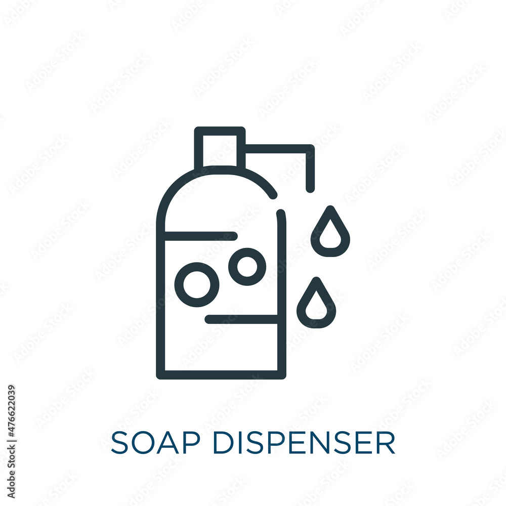 soap dispenser thin line icon. soap, wash linear icons from kitchen ...