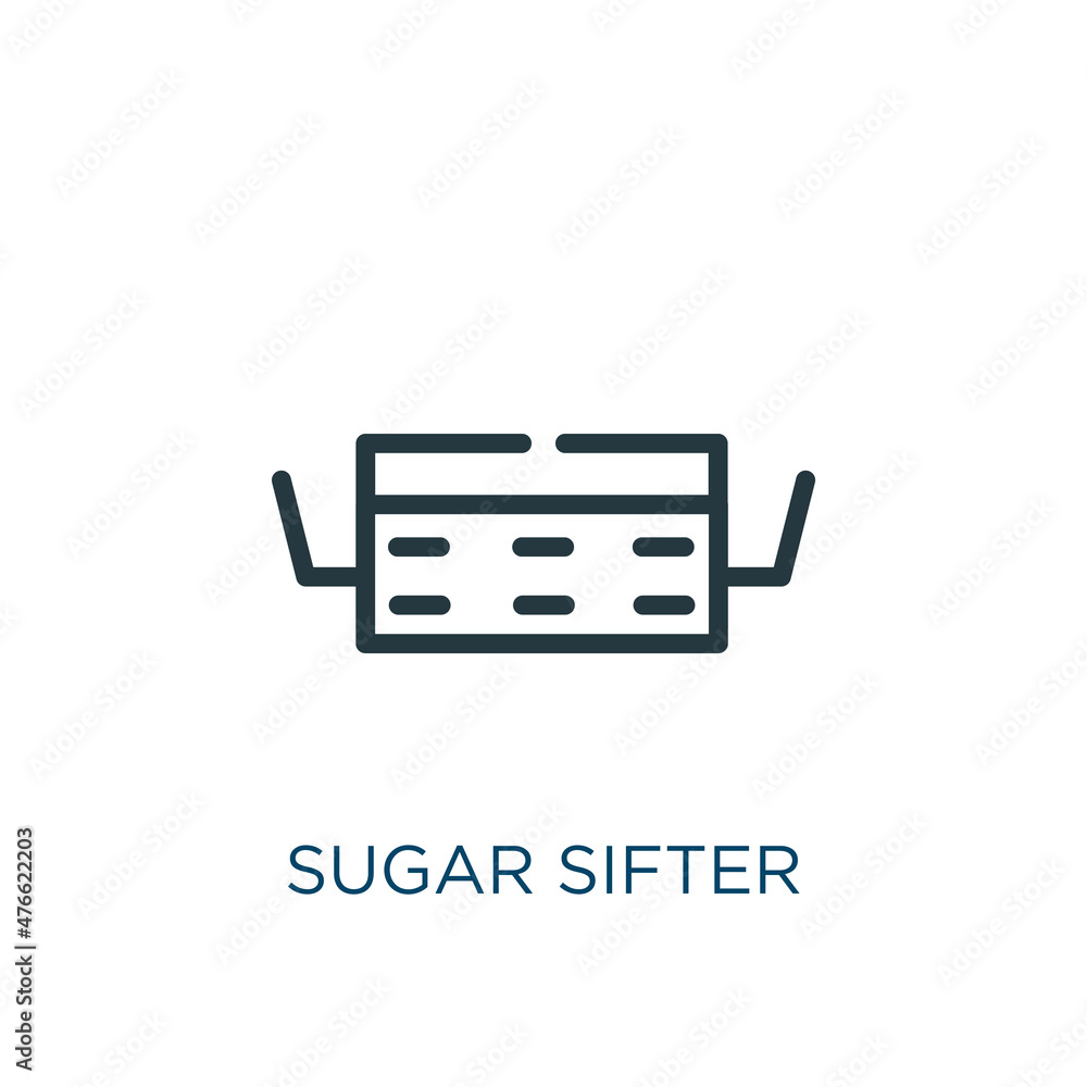 sugar sifter thin line icon. sift, sugar linear icons from kitchen ...