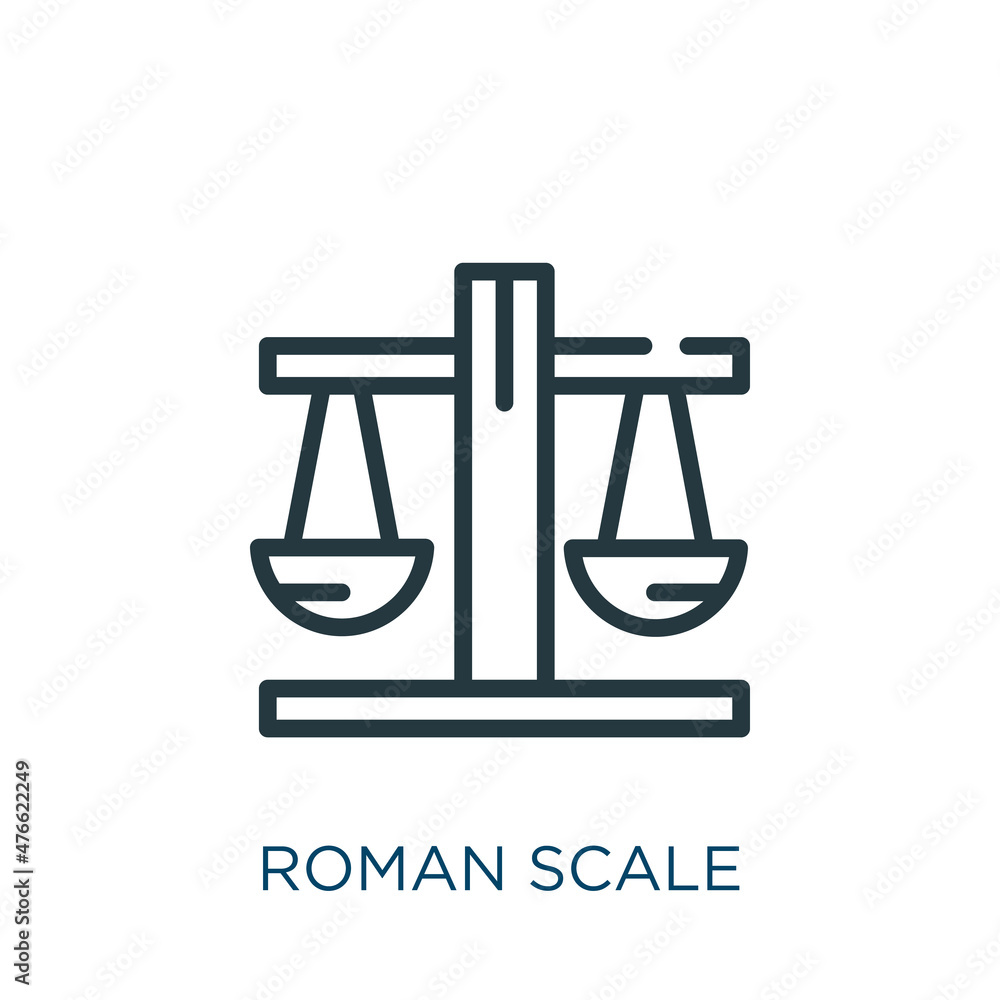 roman scale thin line icon. roman, business linear icons from measurement concept isolated ...