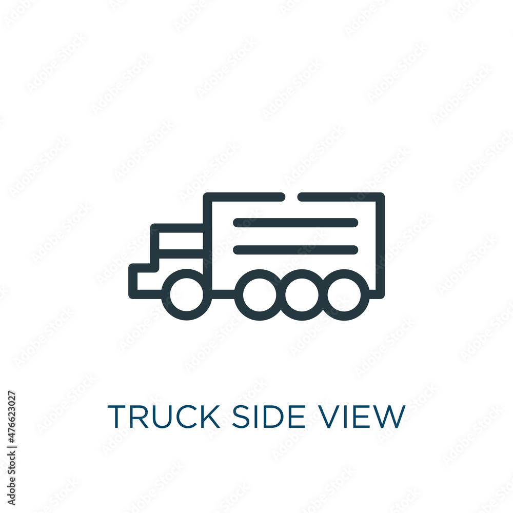 truck side view thin line icon. truck, shipping linear icons from ...