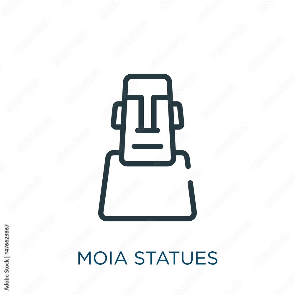 moia statues thin line icon. png, image linear icons from monuments ...