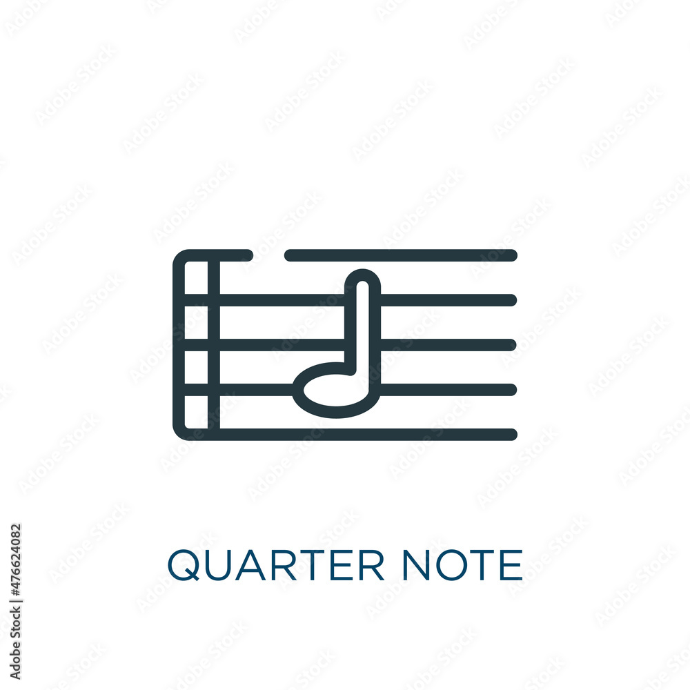 quarter note thin line icon. note, sheet linear icons from music and ...