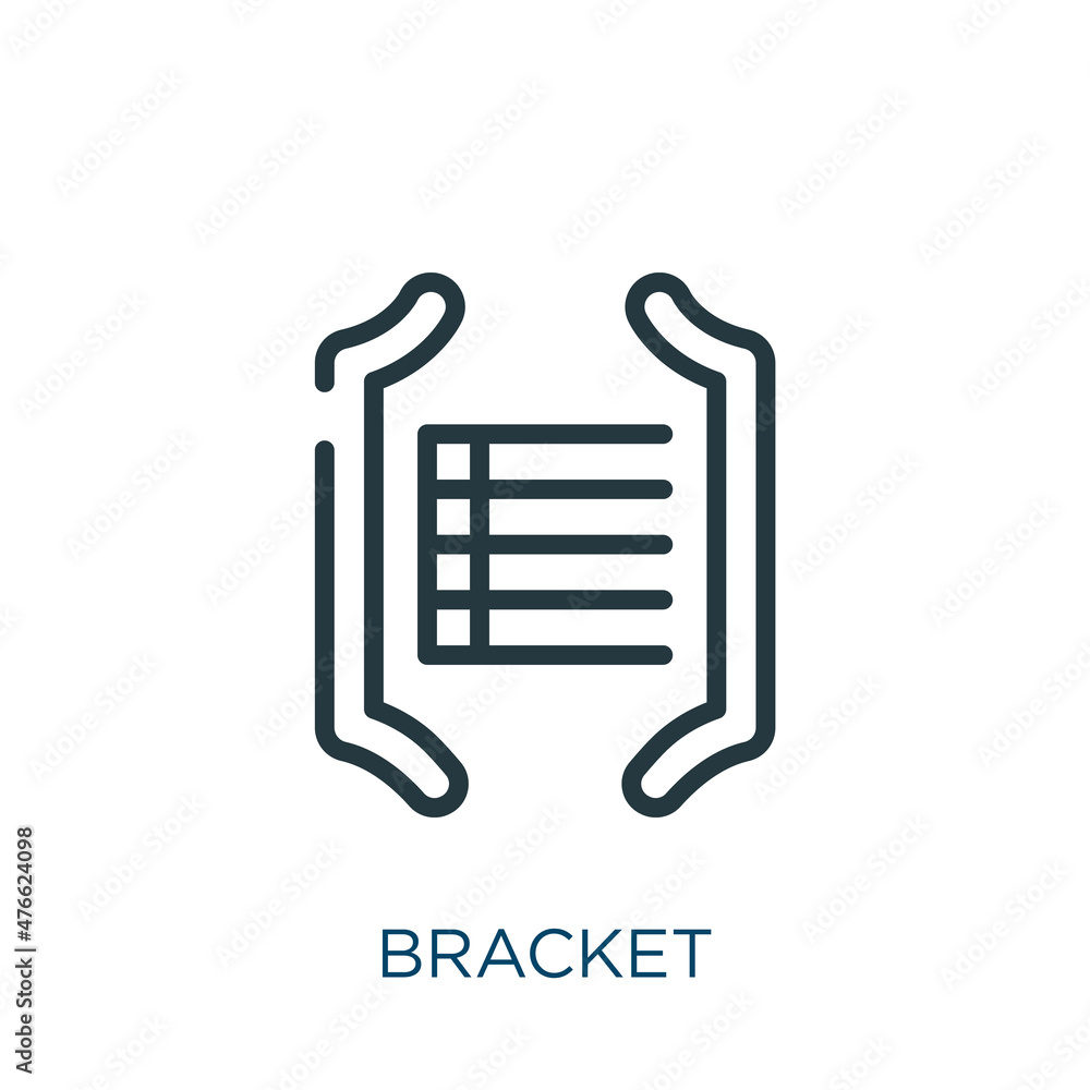 bracket thin line icon. commas, textbox linear icons from music and ...