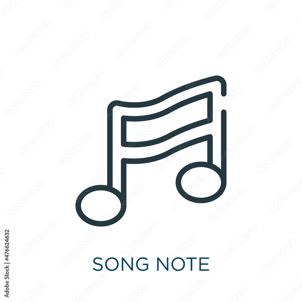 song note thin line icon. music, dj linear icons from music concept ...