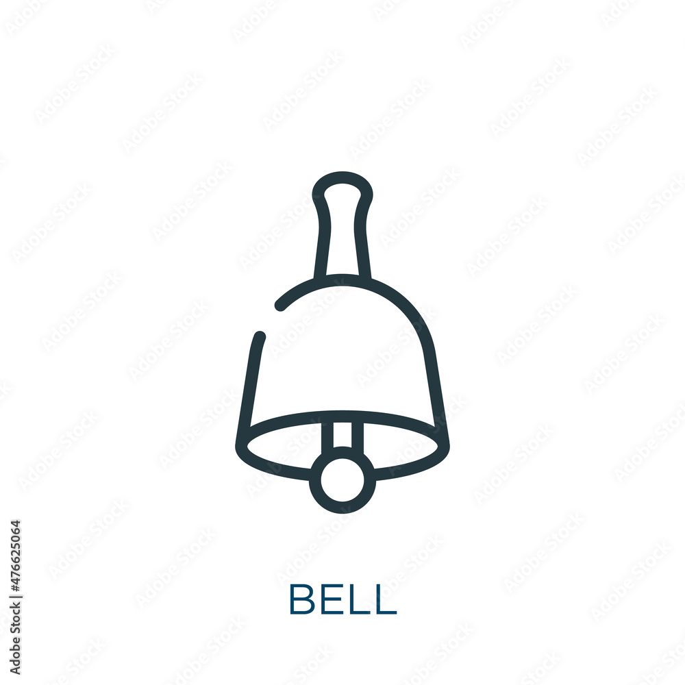 bell icon thin line icon. bell, button linear icons from music concept ...