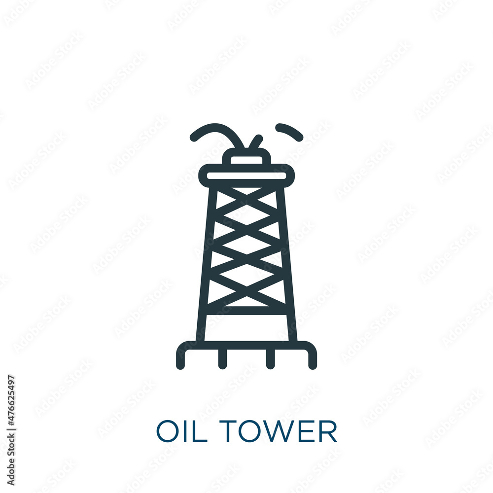 oil tower thin line icon. gasoline, power linear icons from other ...