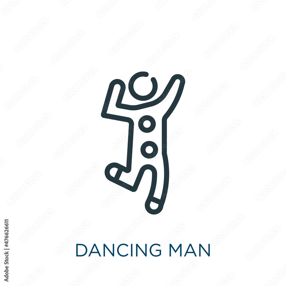 dancing man thin line icon. dance, man linear icons from people concept ...