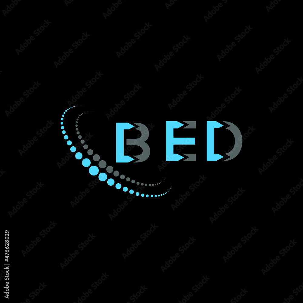 BED letter logo design on black background.BED creative initials letter ...