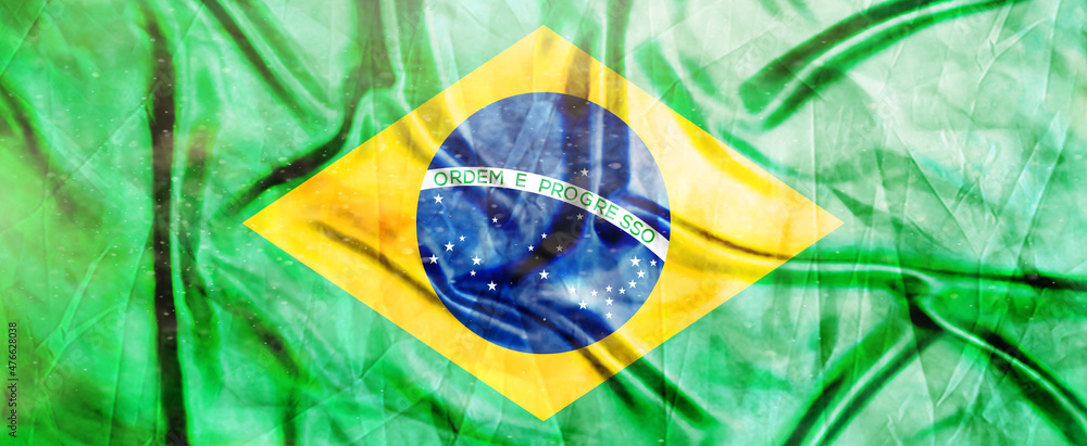 Brazil flag, Realistic waving fabric flag, Flag Background texture, 3d ...