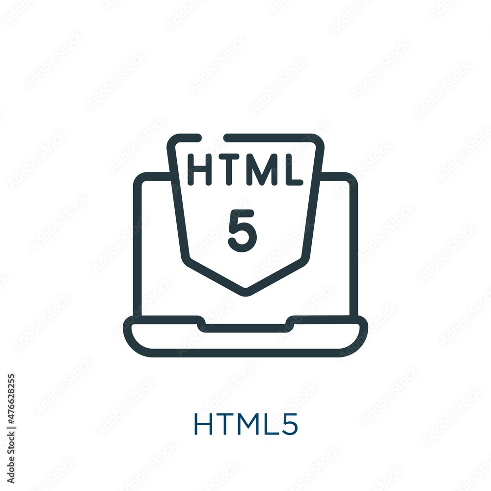 html5 thin line icon. software, development linear icons from programming concept isolated ...