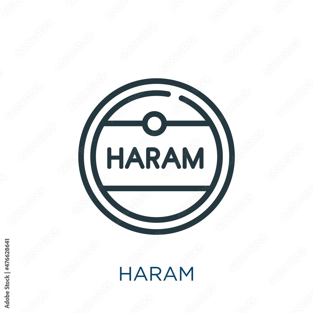 Vetor de haram thin line icon. pray, makkah linear icons from religion ...