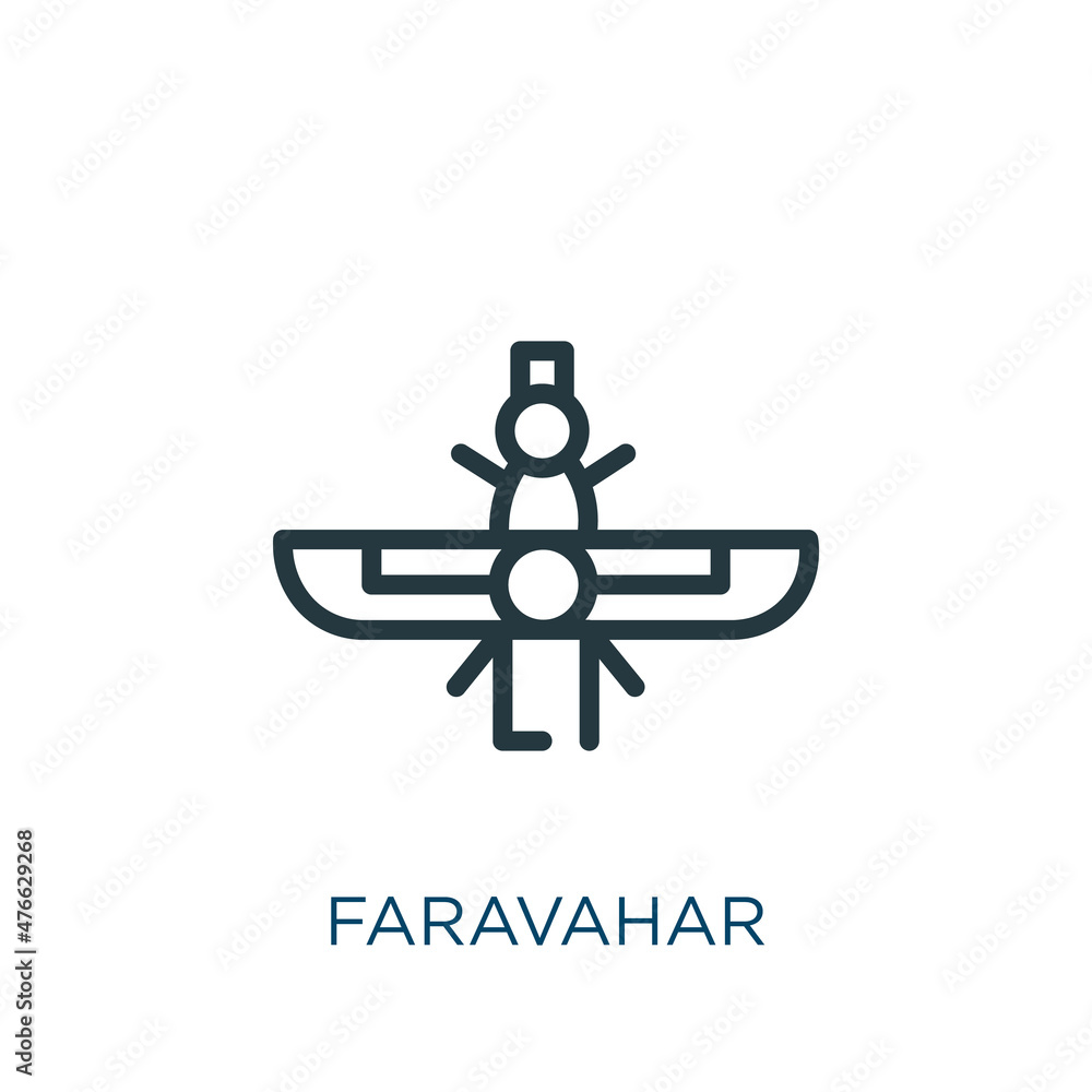 faravahar thin line icon. church, simple linear icons from religion ...