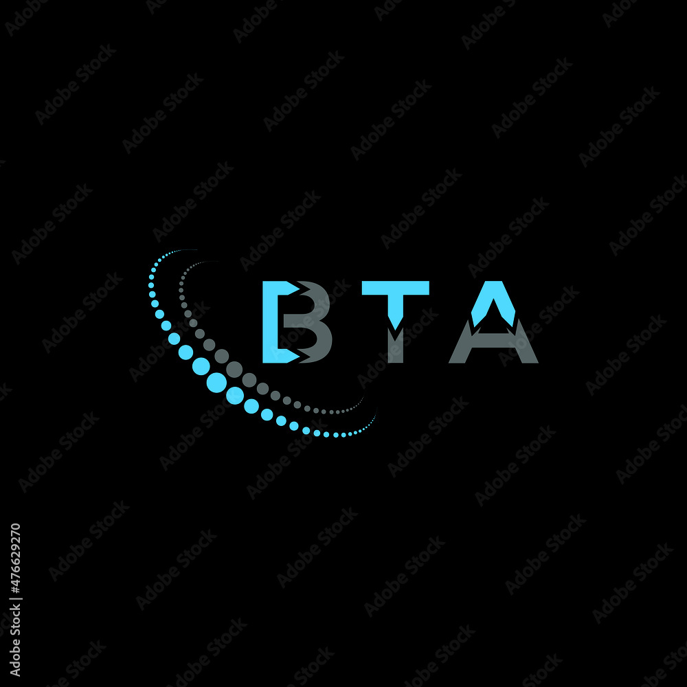 BTA letter logo design on black background.BTA creative initials letter ...