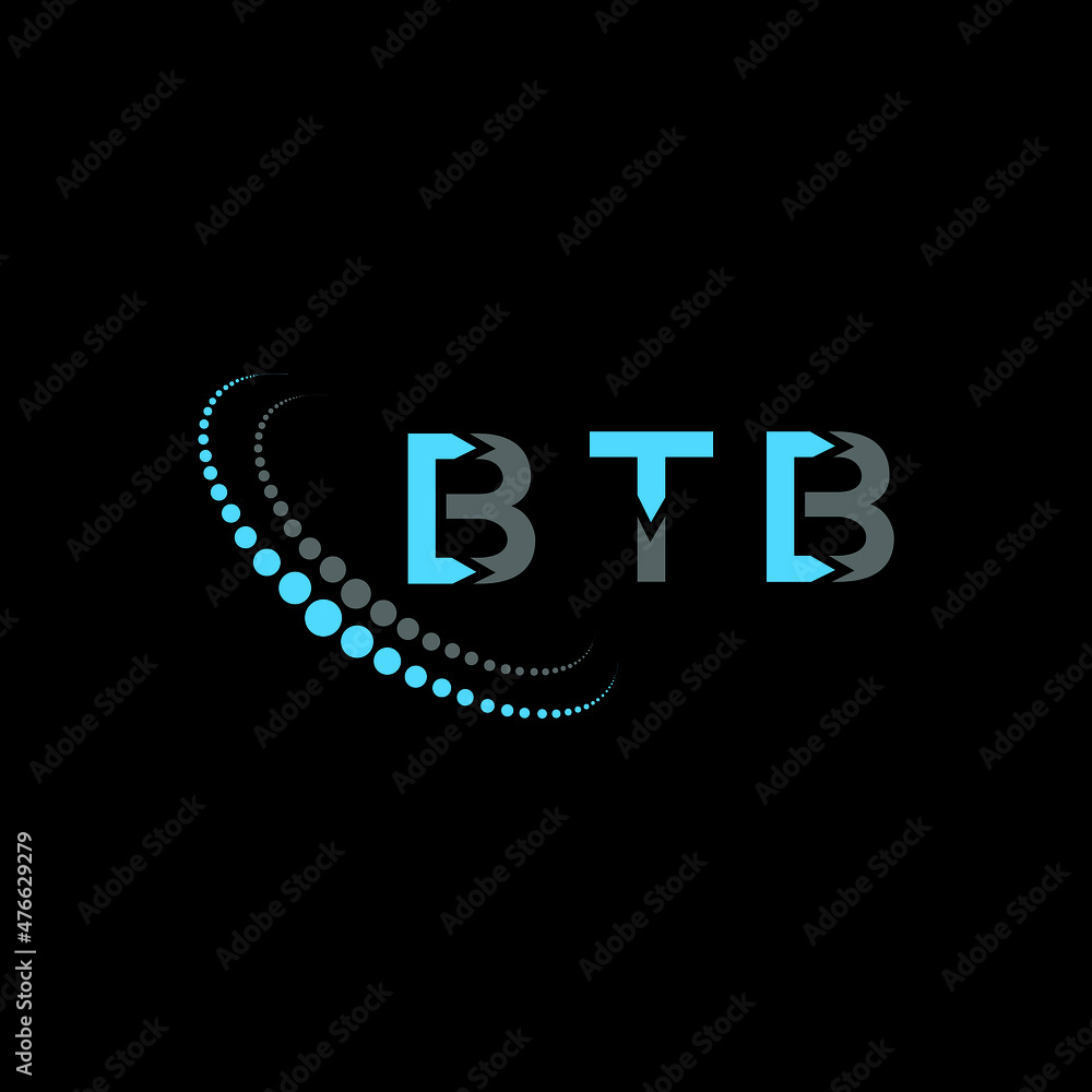 BTB letter logo design on black background.BTB creative initials letter ...
