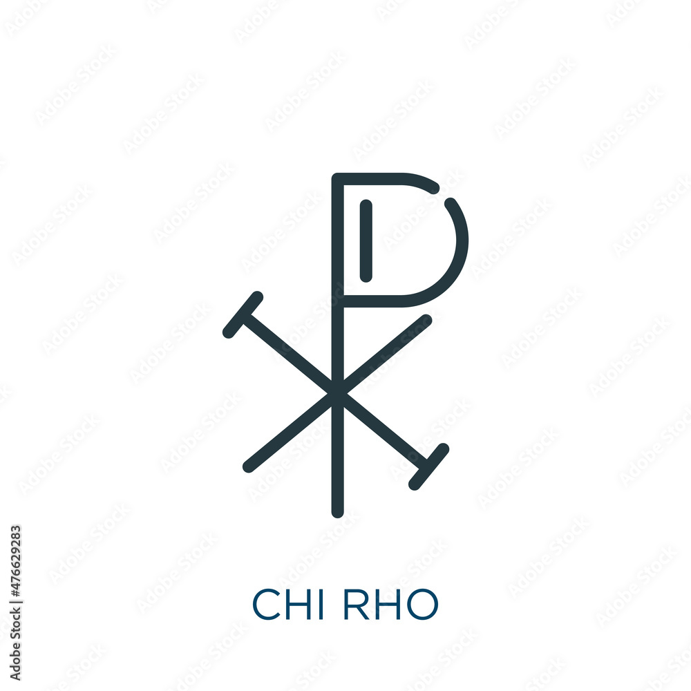 chi rho thin line icon. religious, church linear icons from religion ...