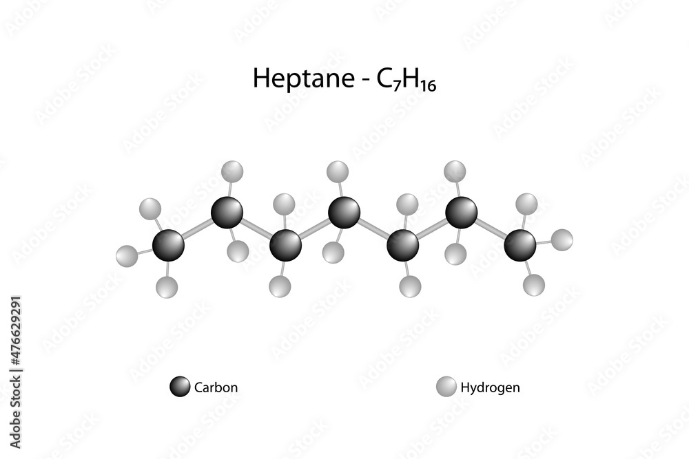 Molecular formula of heptane. Heptane is a saturated hydrocarbon ...